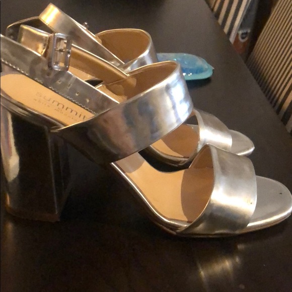 Shoes | Silver Metallic Sandals | Poshmark